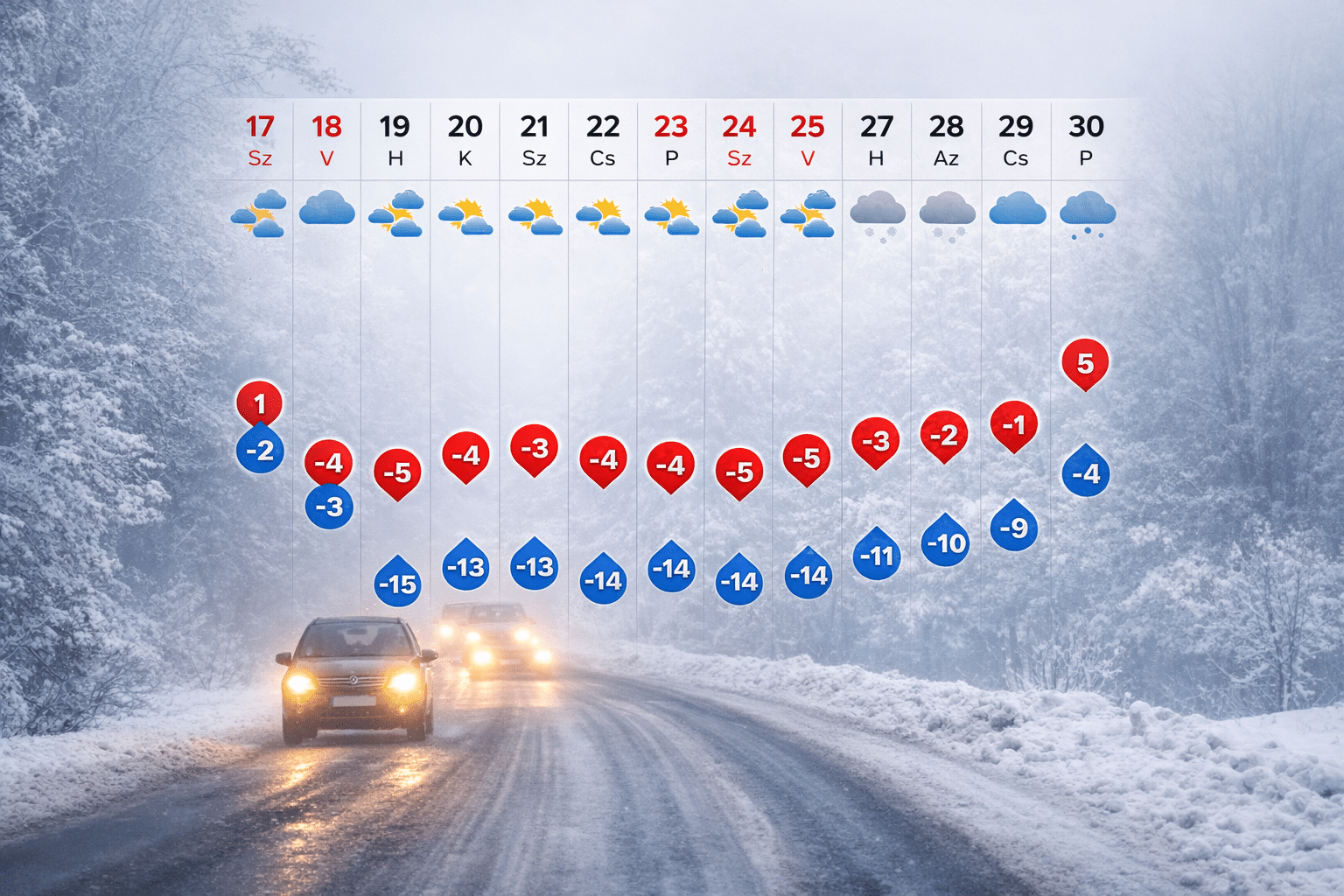 A következő napokban brutális lehűlés várható